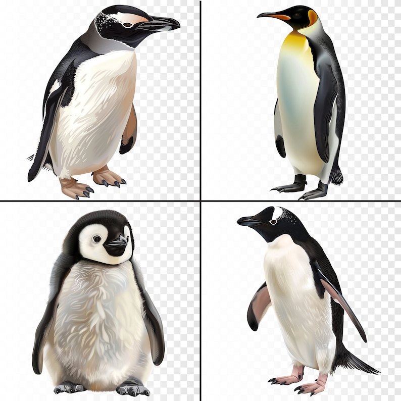 Realistic Penguin Clipart! 16 Penguin Clip Art Images, Variety of Types ...