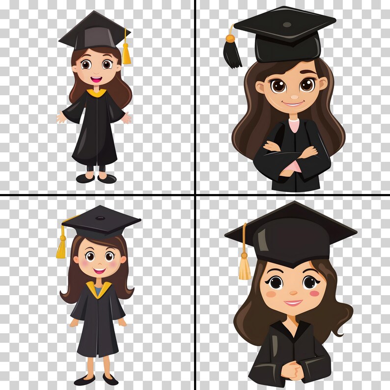 Graduate Clip Art! Cute Girl Graduation Clip Art. Hi Res PNG Graphics ...