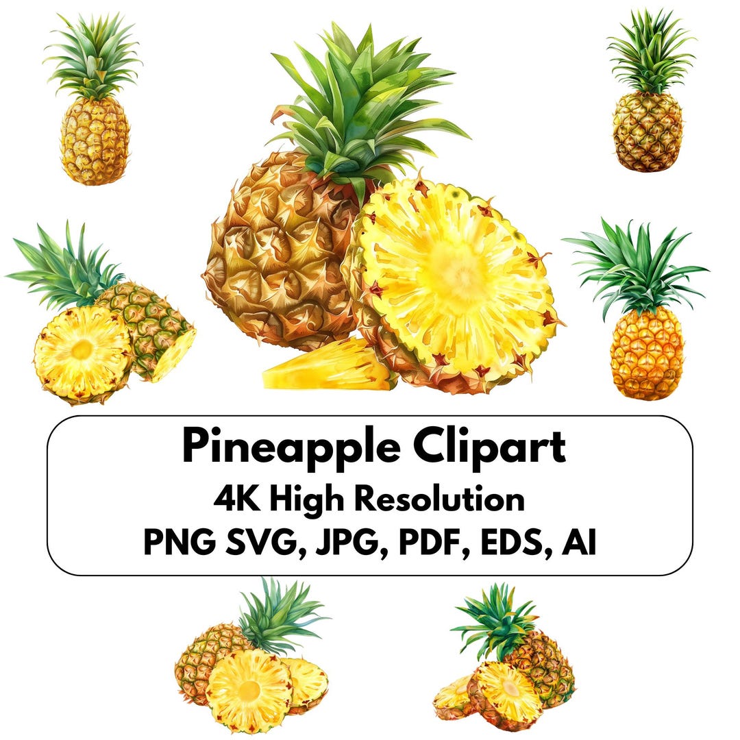 Pineapple Clipart! 4K High Resolution PNG Images. Pineapple Clip Art ...