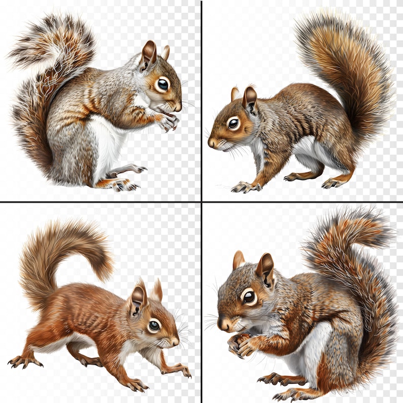 Squirrel Clipart - 12 Realistic Squirrel PNG Images With Transparent ...