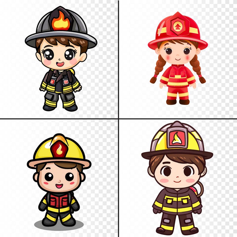 Cute Firefighter Clipart! 12 Kawaii Fire Fighter Clip Art Images ...