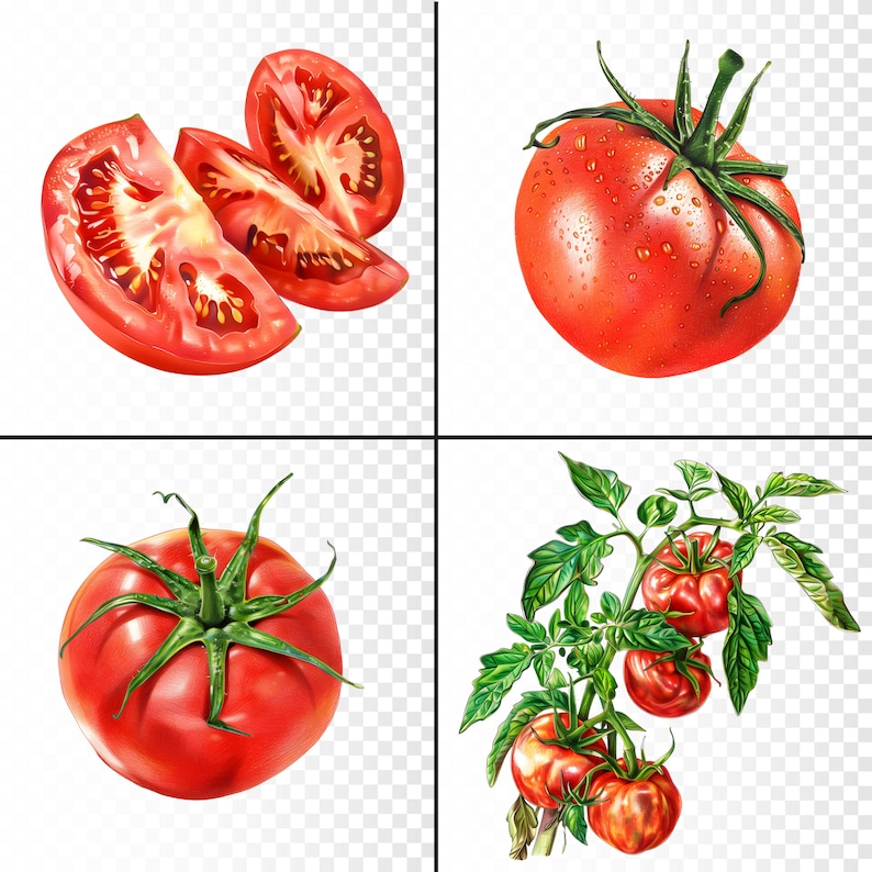 Tomato Clipart Bundle. 24 PNG Files With Transparent Backgrounds ...