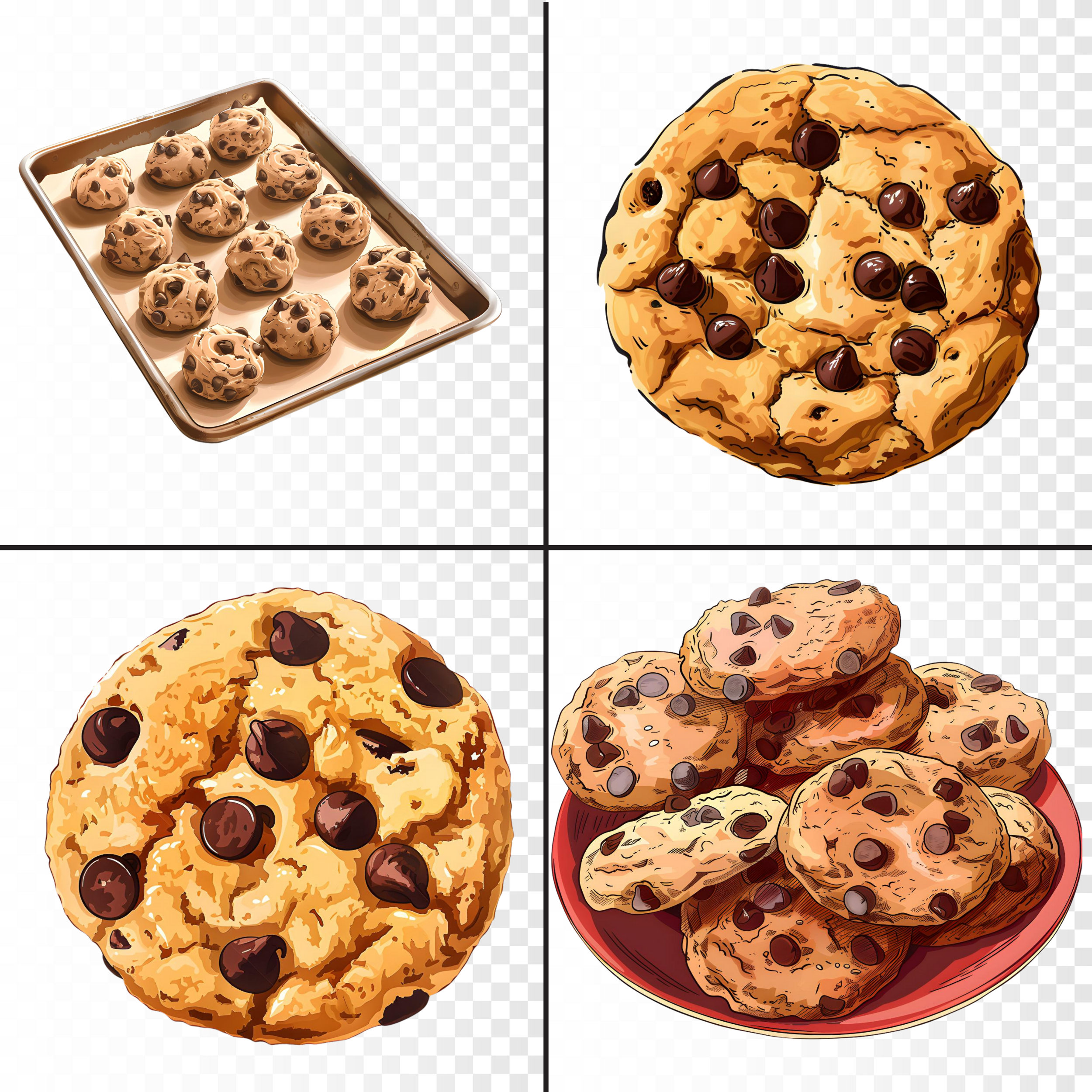 Chocolate Chip Cookie Clipart, 36 PNG With Transparent Background ...