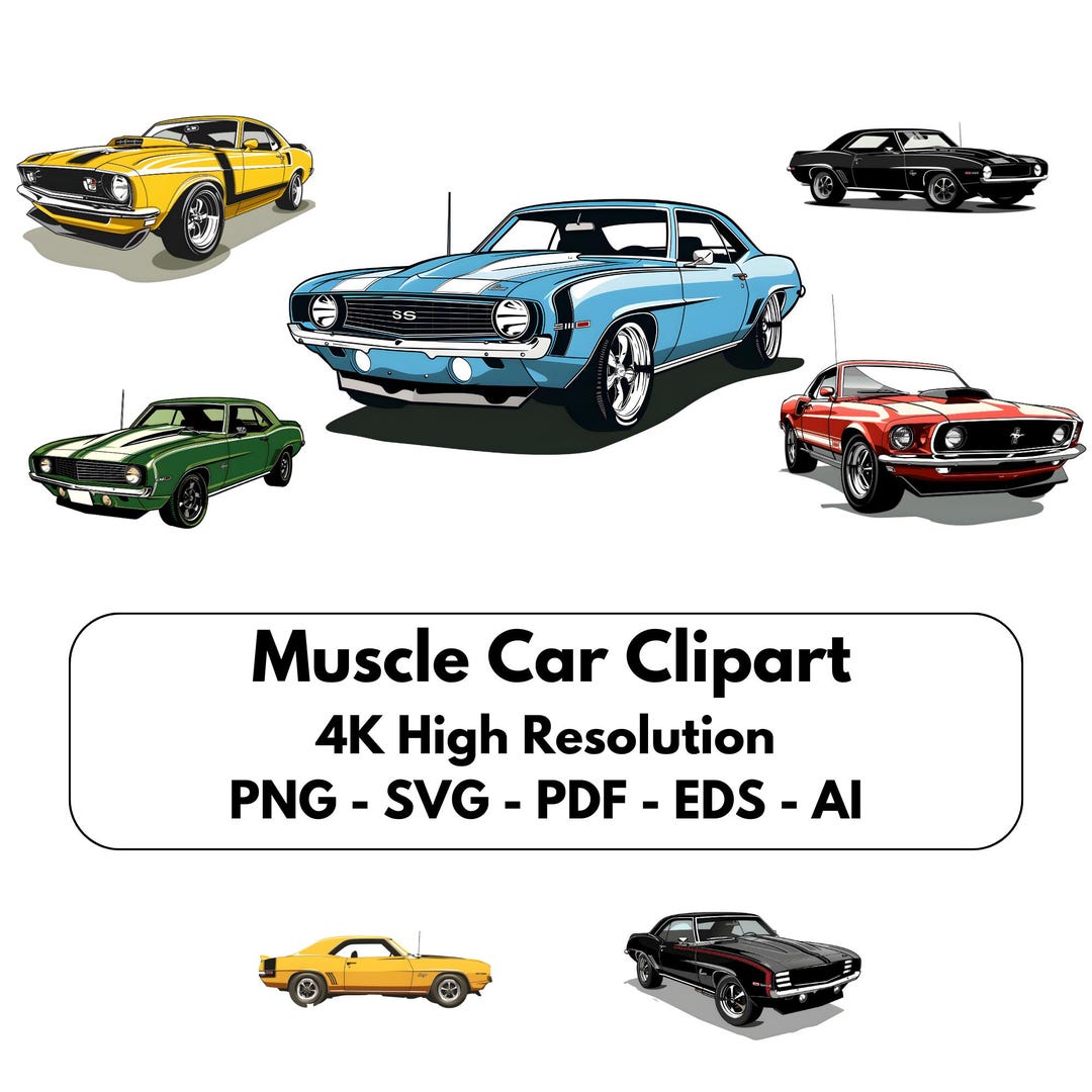 Muscle Car Clipart - Vintage Cars Graphics, Retro Auto Illustrations ...