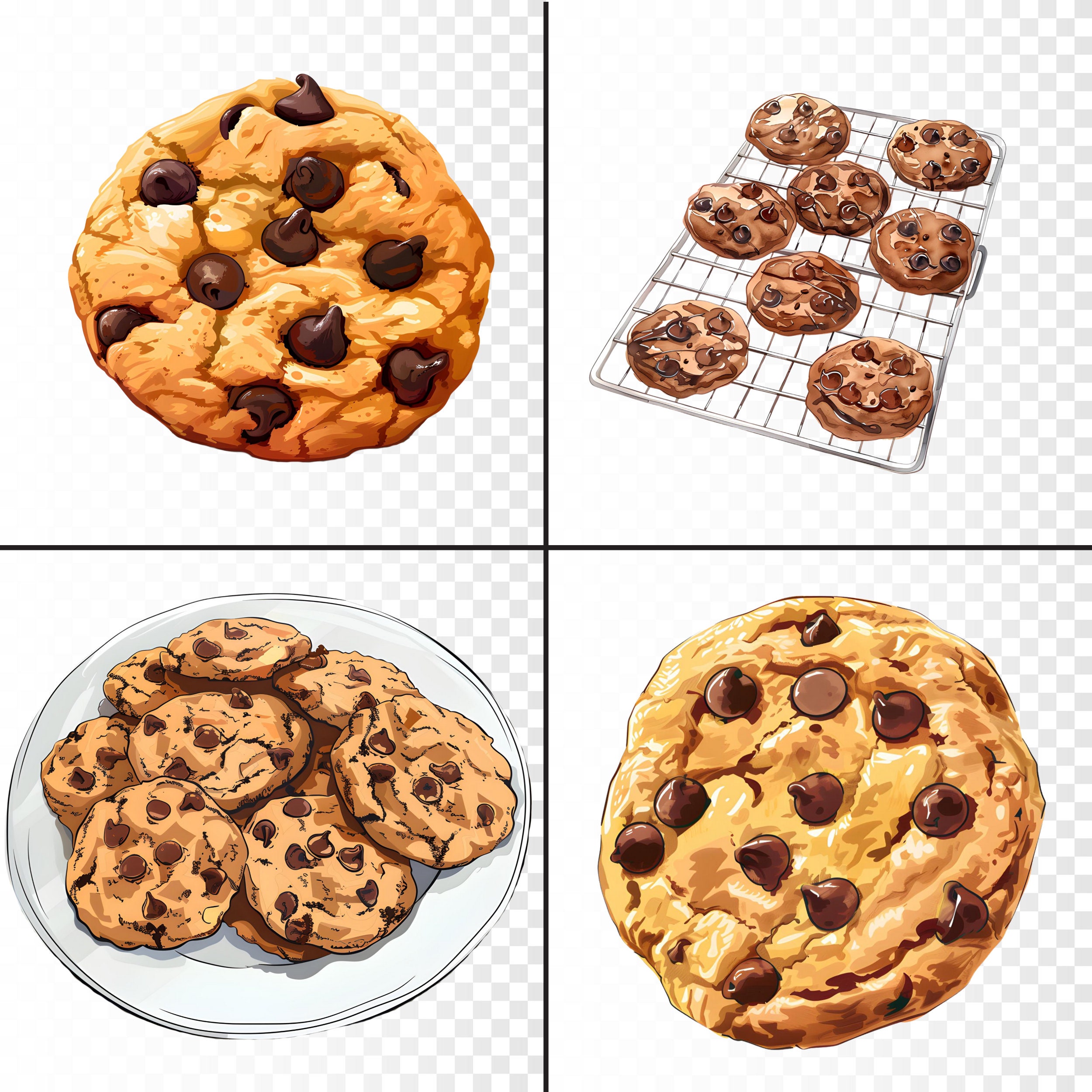 Chocolate Chip Cookie Clipart, 36 PNG With Transparent Background ...