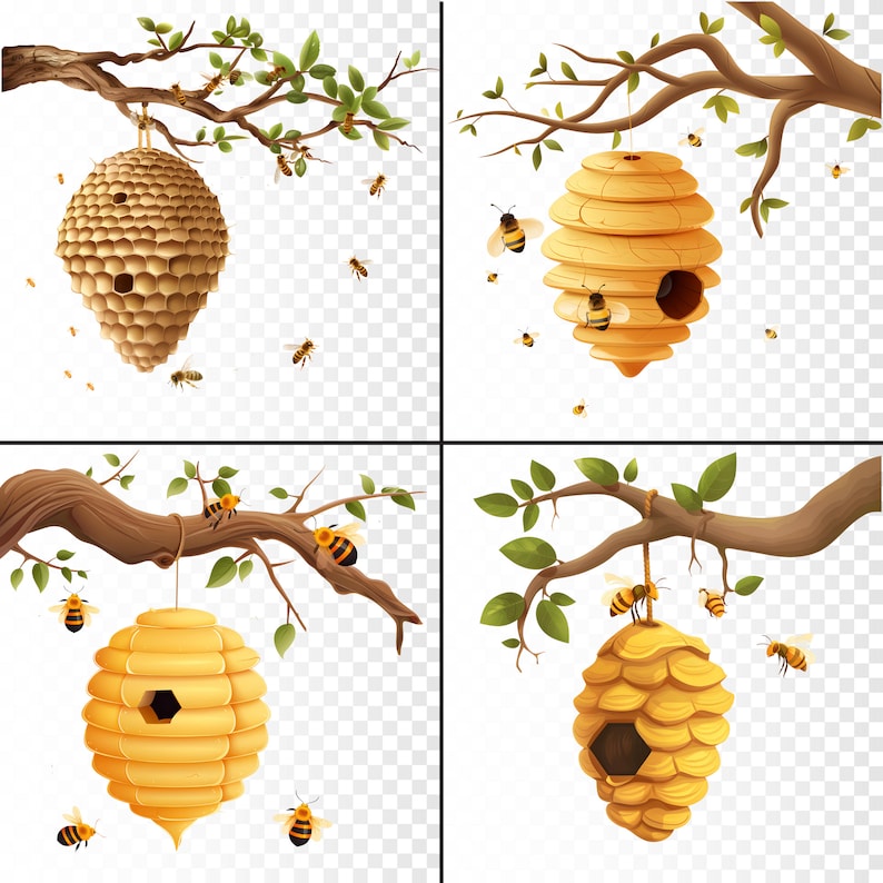 Beehive Clipart. 12 Images With Transparent Backgrounds. Vector SVG ...