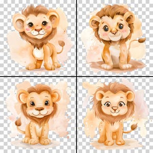 Cute Lion Clipart Watercolor Splash | Lion Clip Art PNG, SVG & PDF for ...
