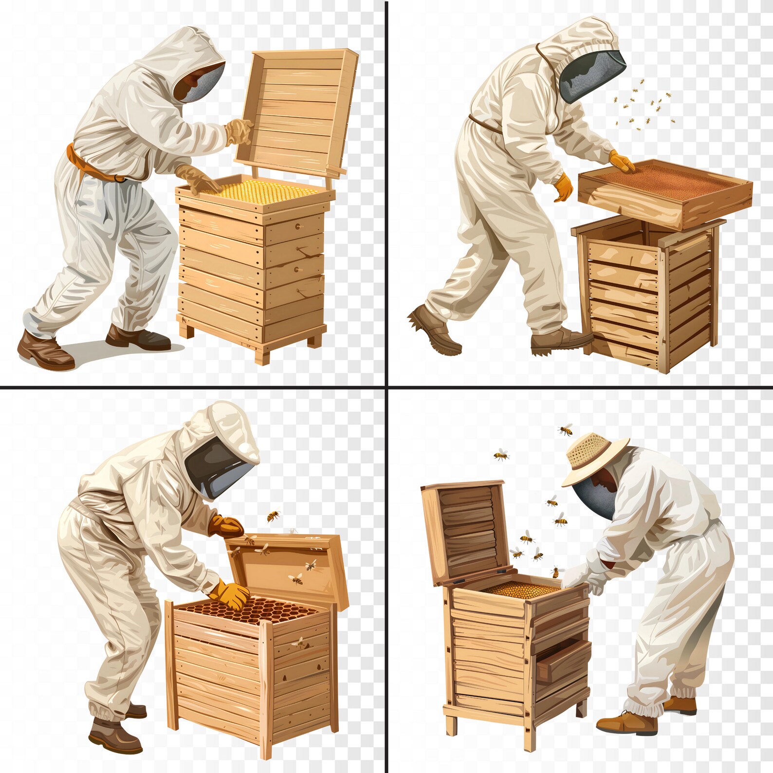 Beekeeper Clipart - 24 Images of Beekeeping Clip Art. Honey Bee Clip Art, Honeycomb Png, Honey ...