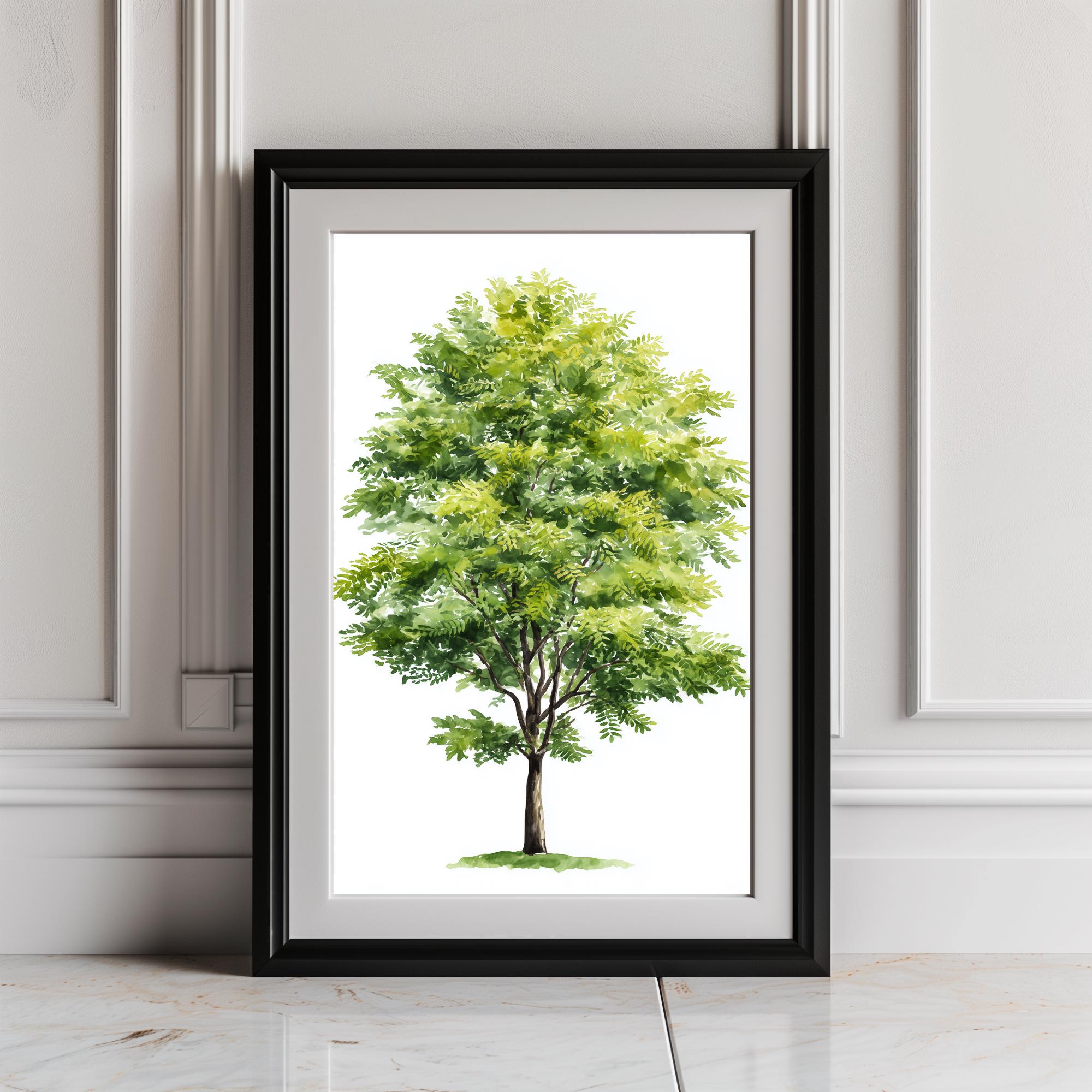 Honey Locust Tree Watercolor Painting Set- Changing Seasons Nature ...
