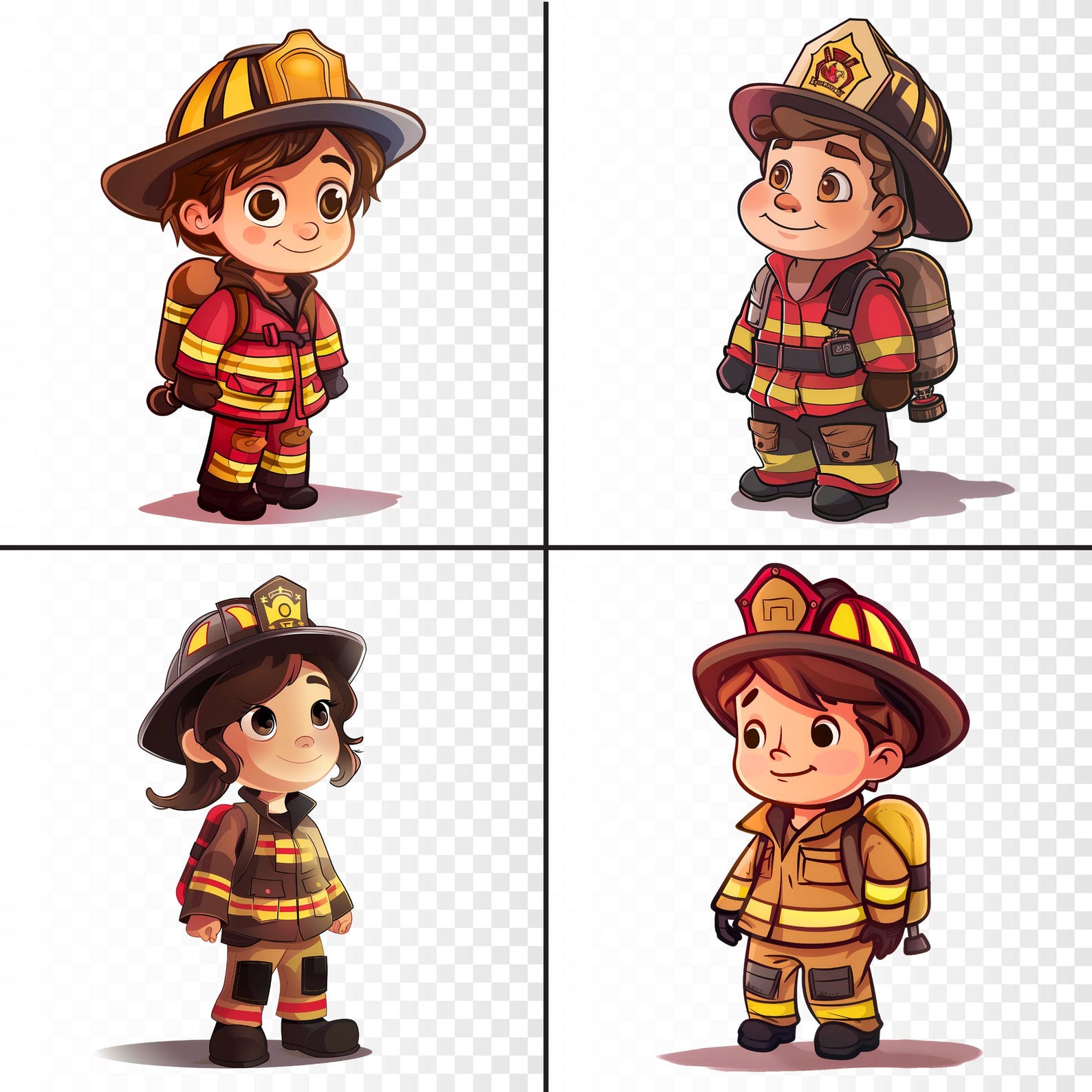 Cute Firefighter Clipart! 36 Cartoon Fire Fighter Clip Art Graphics ...