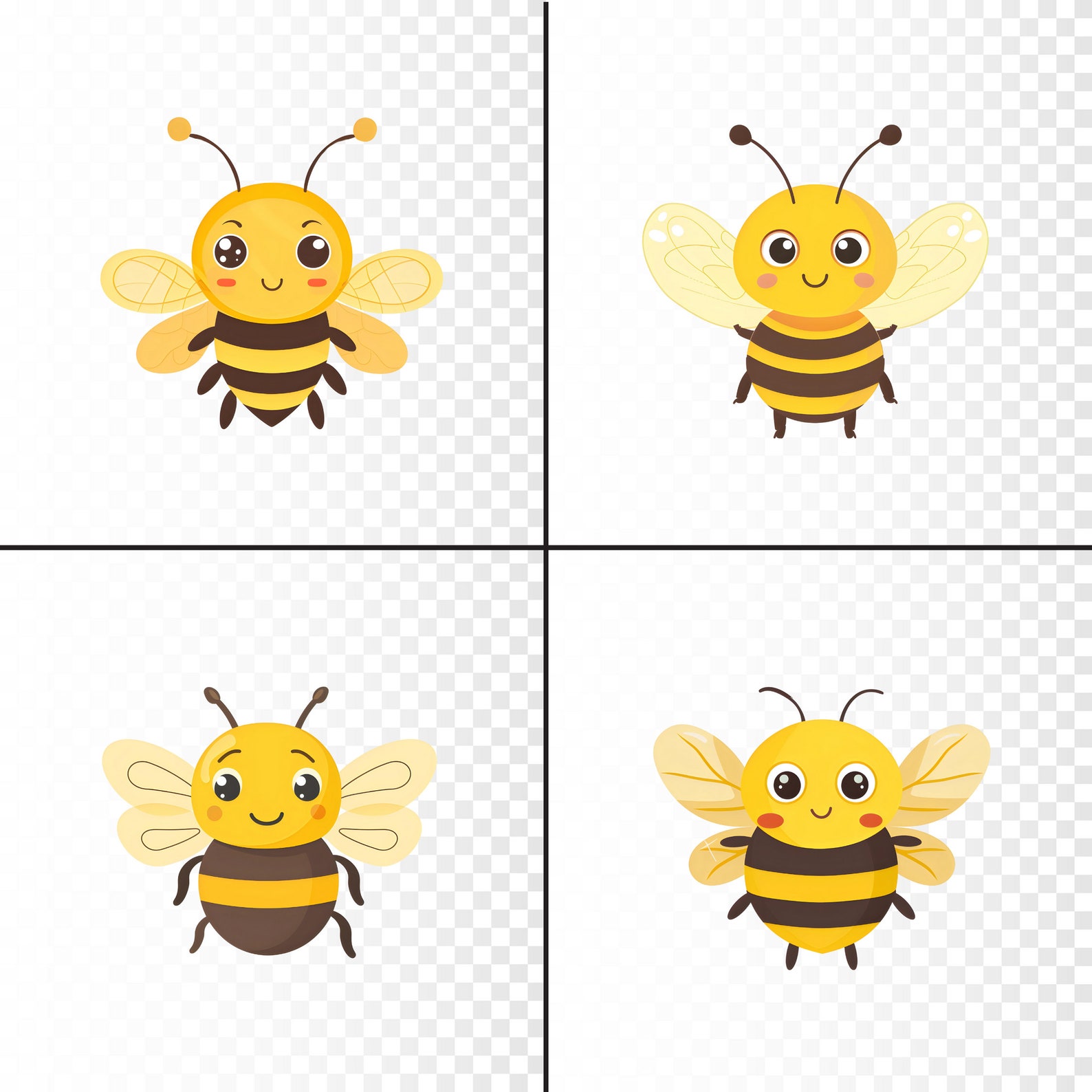 Honeybee Clip Art. 36 PNG / SVG Transparent Background, Bumblebee ...
