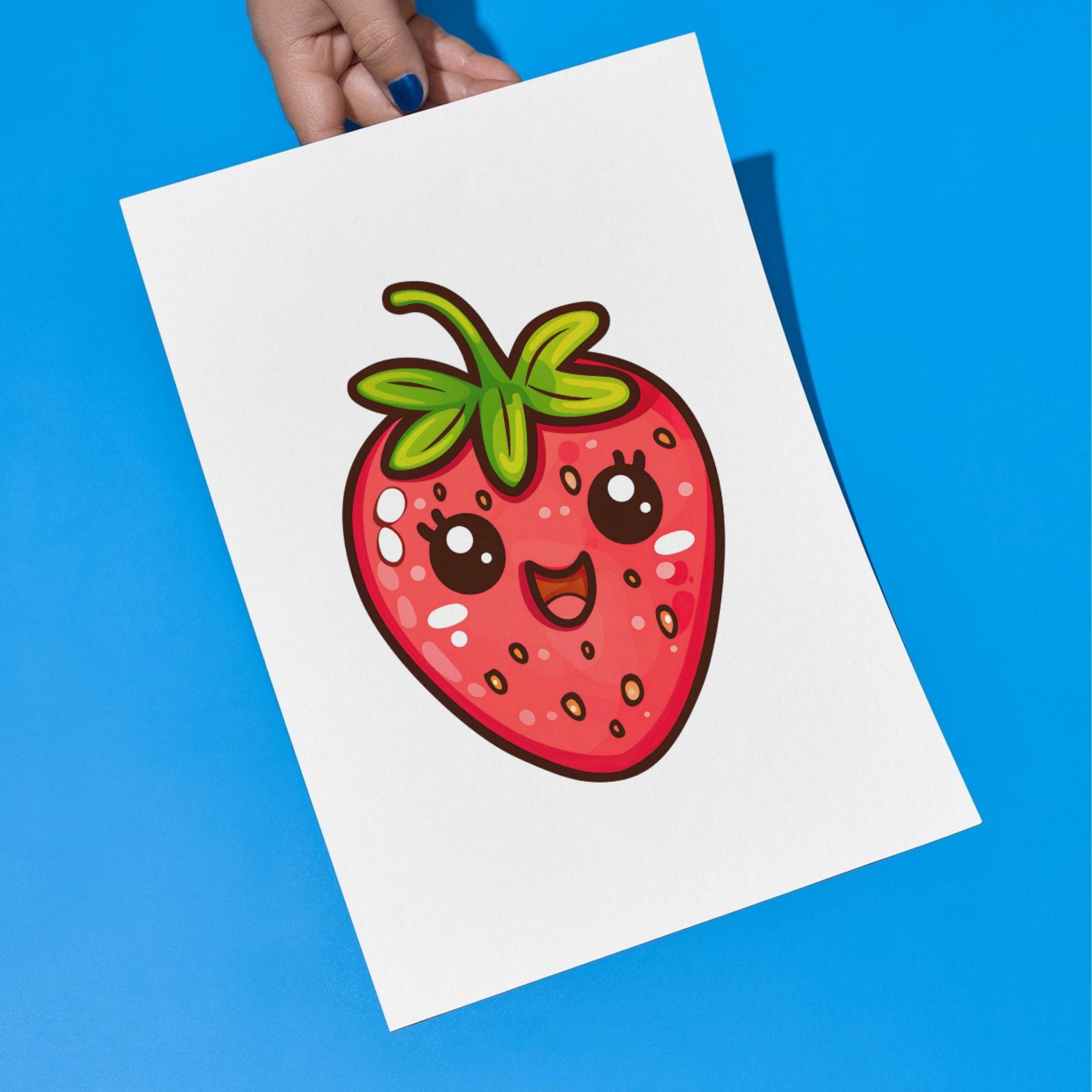 Cute Watercolor Strawberry Clipart! 28 Kawaii Strawberry Clip Art ...