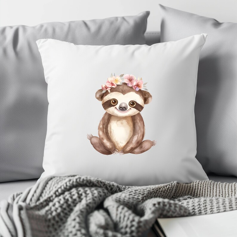 Sloth Clipart 12 PNG Bundle of Cute Sloth Clip Art, Cute Animal Hanging ...