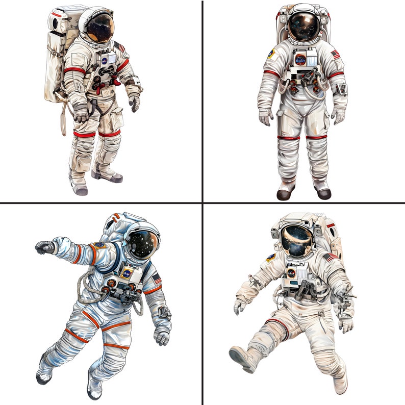 Astronaut Clipart - 12 Space Suit PNG Files, Astronaut PNG, Cosmonaut ...
