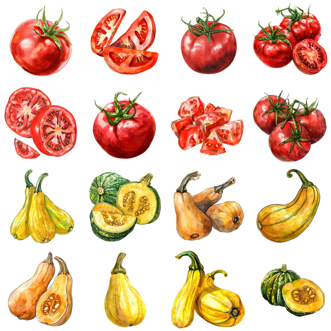 Vegetable Clipart - 144 Colored Pencil Images of of Vegetable PNG ...