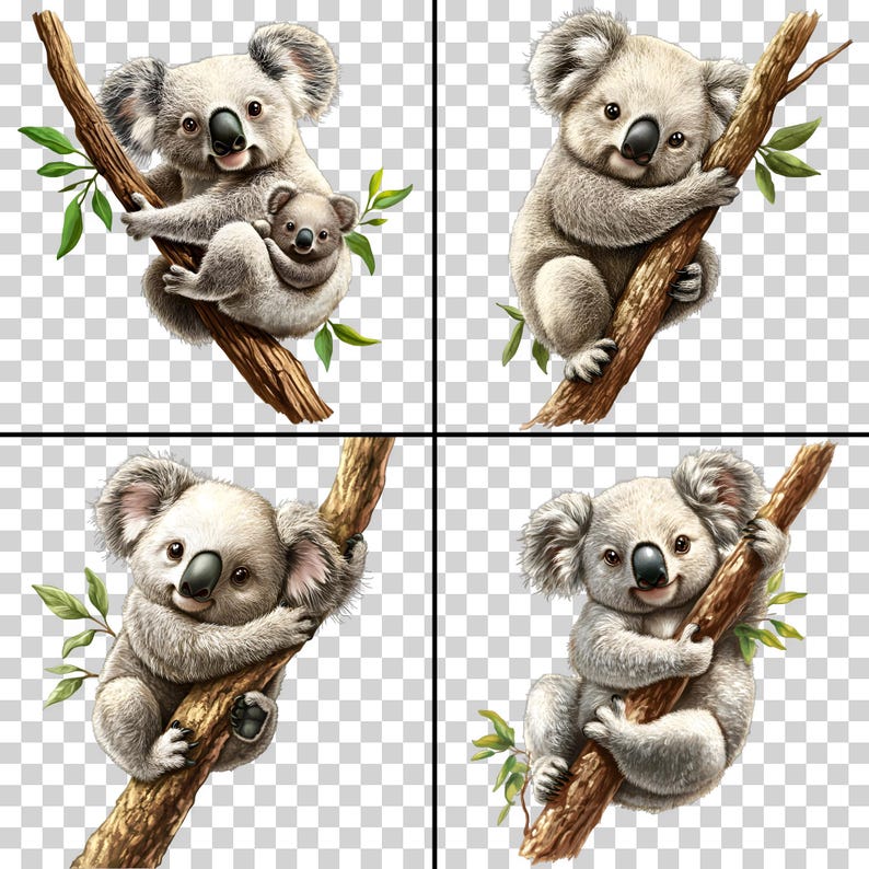 Koala Bear Clipart | Koala Clip Art. Cute and Fun Koalas SVG PNG for ...
