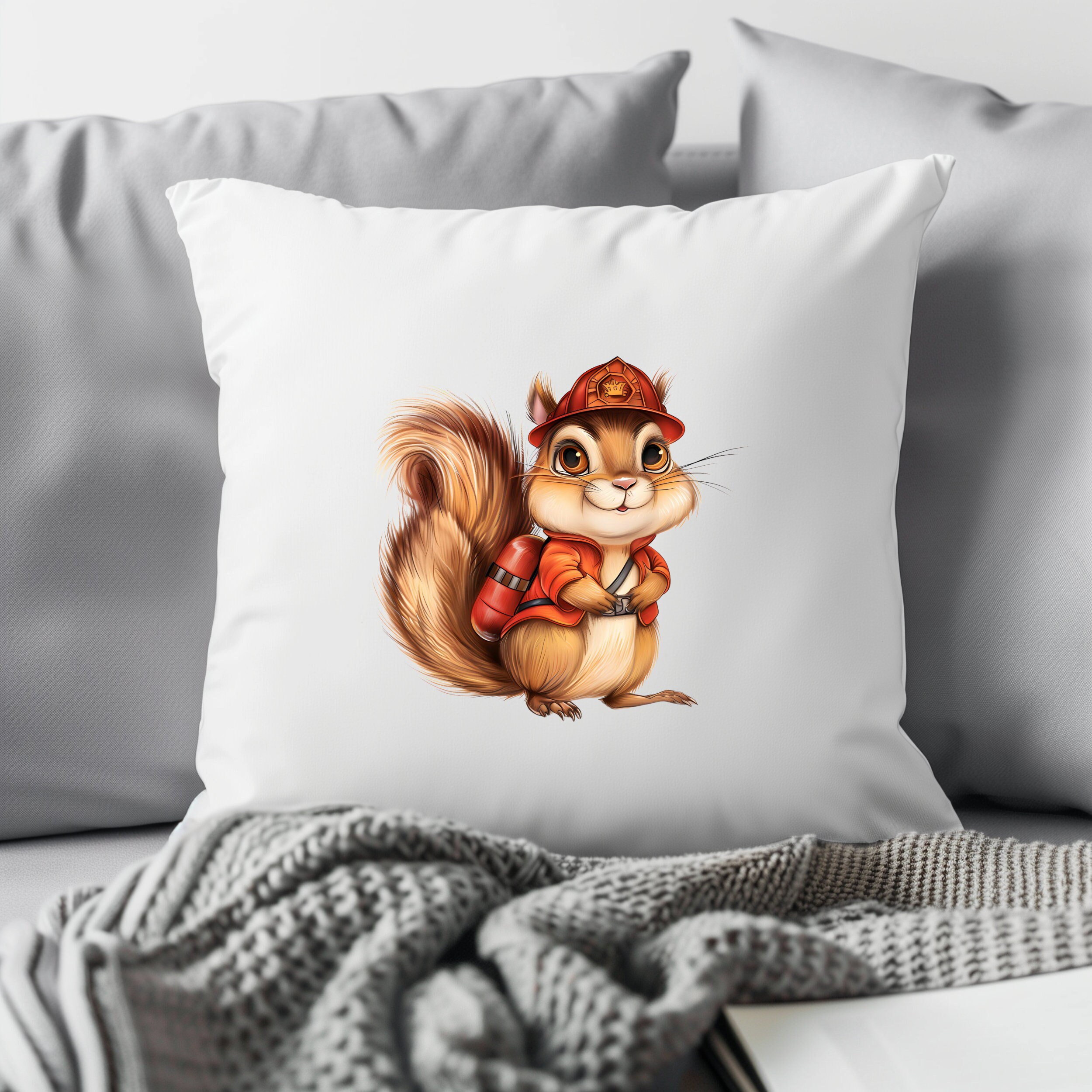 Cute Squirrel Firefighter Clipart, 12 PNG Files, Cute and Funny ...