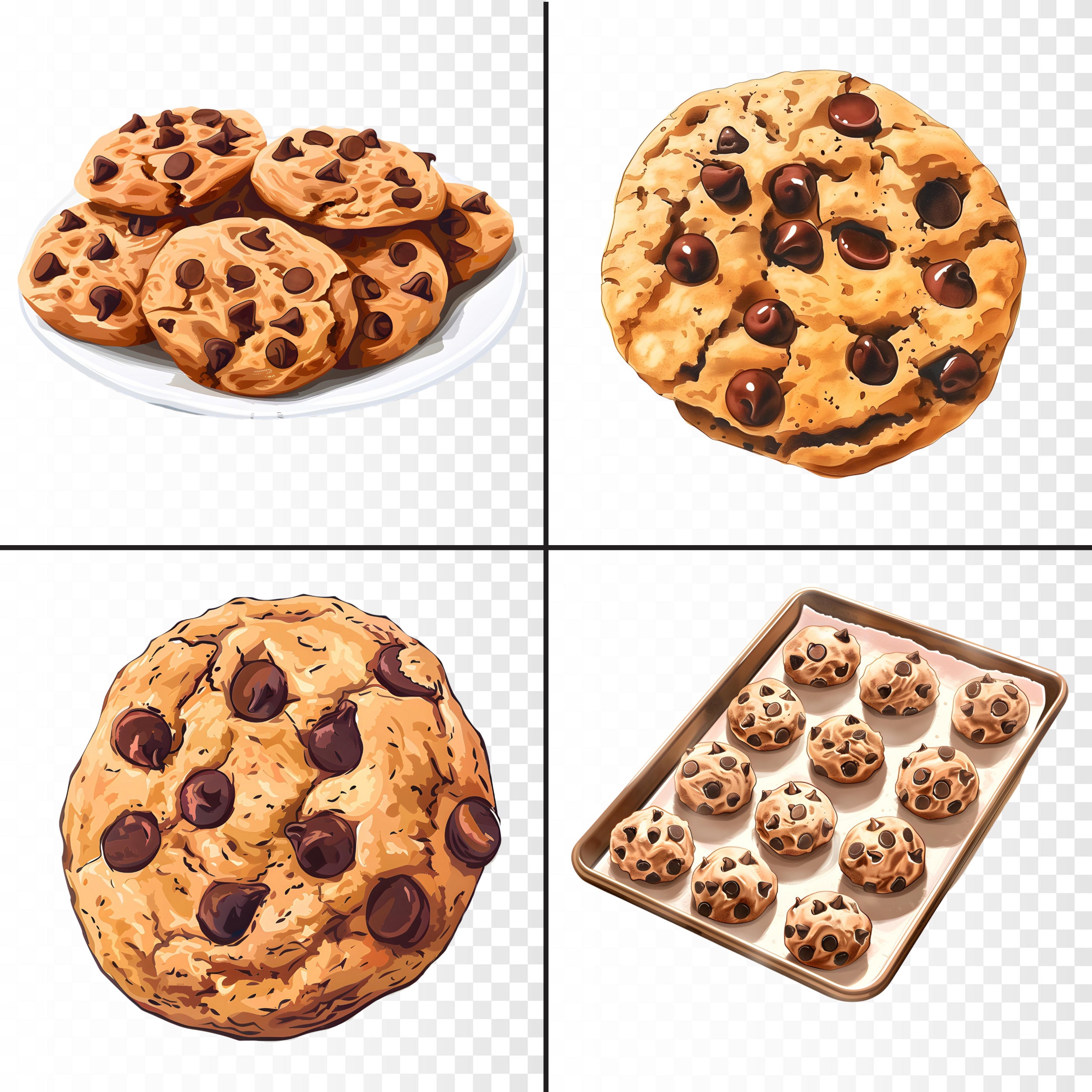 Chocolate Chip Cookie Clipart, 36 PNG With Transparent Background ...