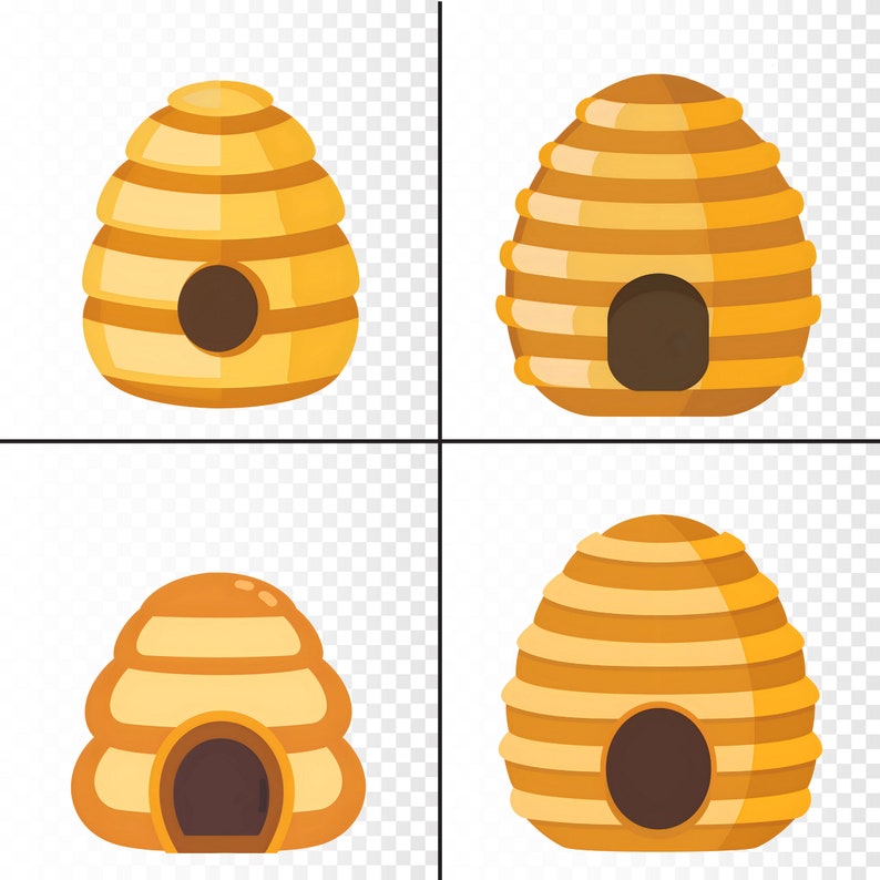 Beehive Clipart - 24 Bee Hive SVG and Image Files. Variety Bundle Set ...