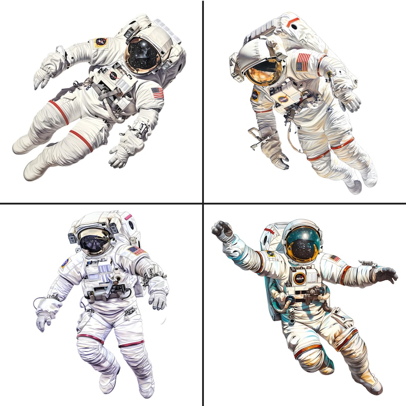Astronaut Clipart - 12 Space Suit PNG Files, Astronaut PNG, Cosmonaut ...