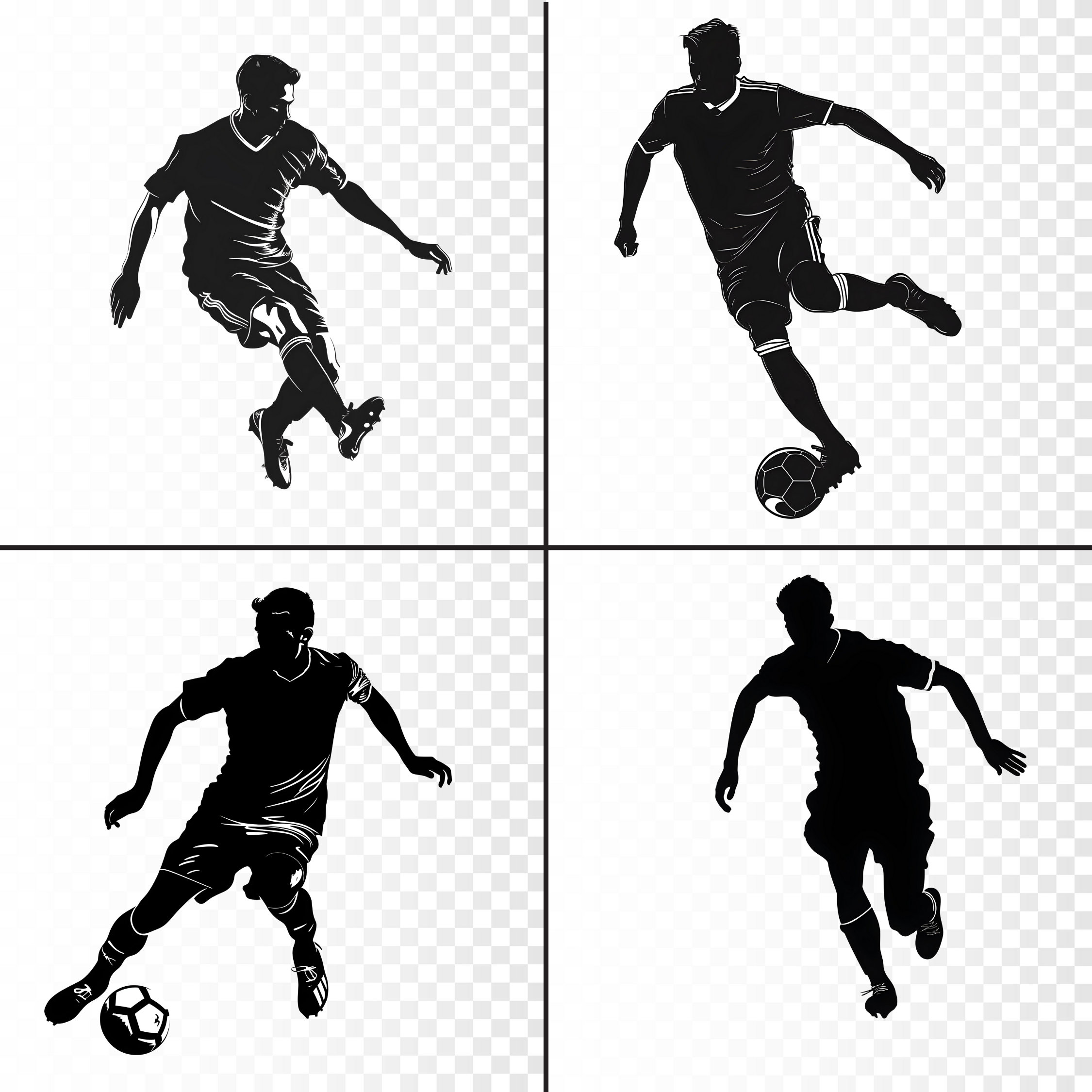 Football Clipart. 20 Soccer Clip Art Silhouette. Football SVG and Foot ...
