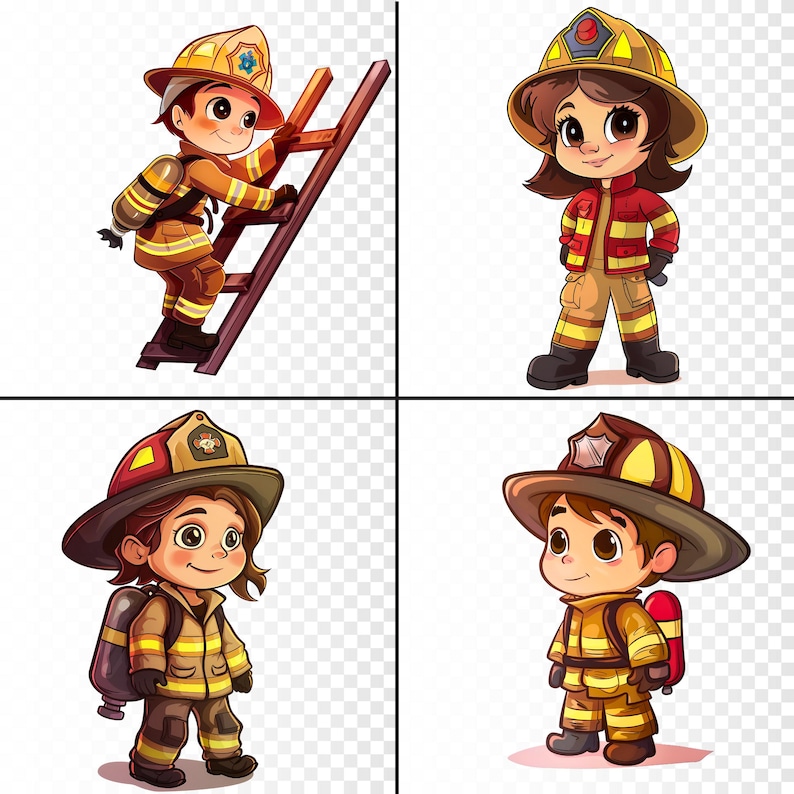 Cute Firefighter Clipart! 36 Cartoon Fire Fighter Clip Art Graphics ...