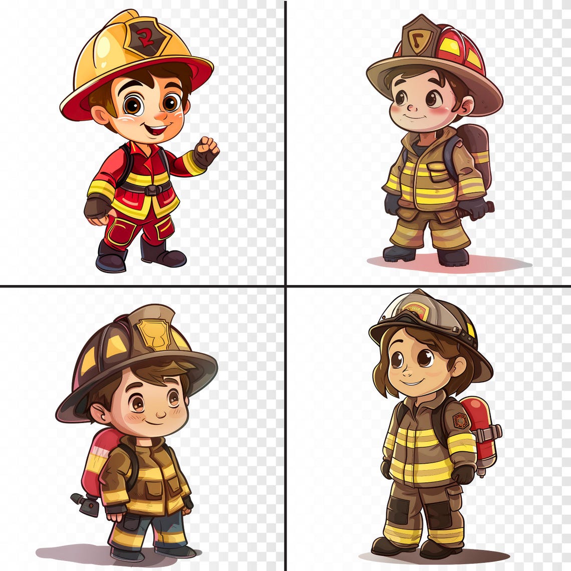 Cute Firefighter Clipart! 36 Cartoon Fire Fighter Clip Art Graphics ...