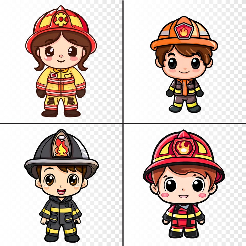 Cute Firefighter Clipart! 12 Kawaii Fire Fighter Clip Art Images ...
