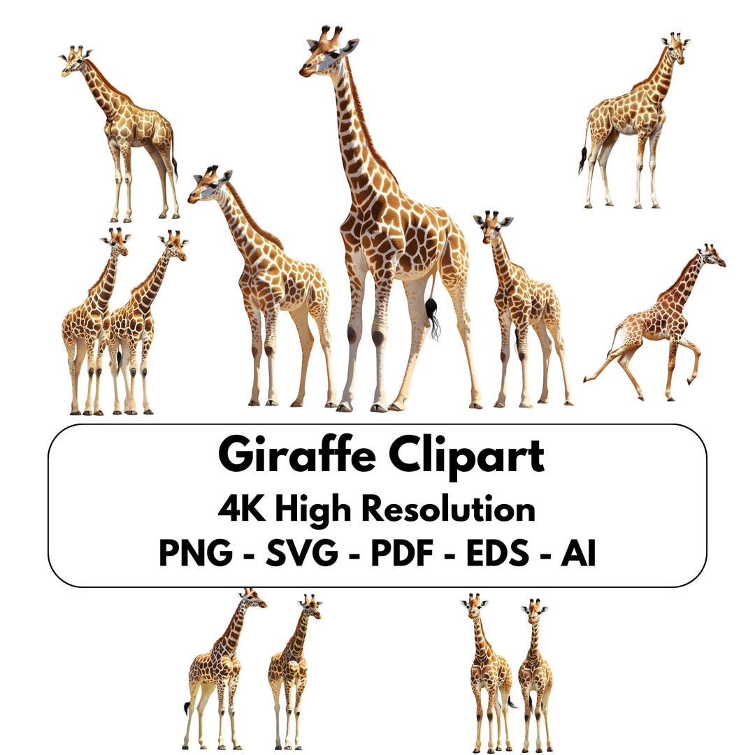 Giraffe Clipart! Giraffe Clip Art. Serengeti Wildlife PNG Images for ...