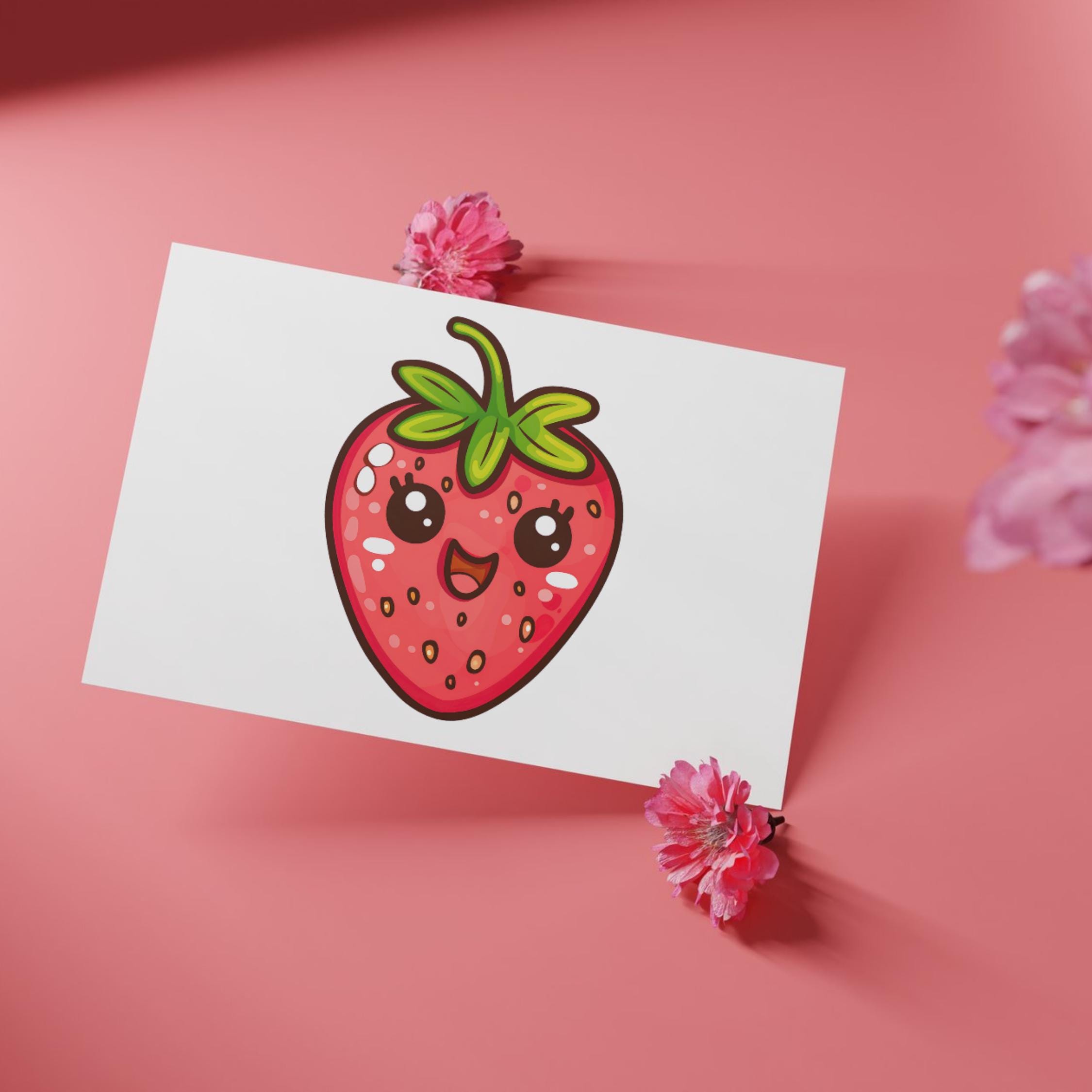 Cute Watercolor Strawberry Clipart! 28 Kawaii Strawberry Clip Art ...