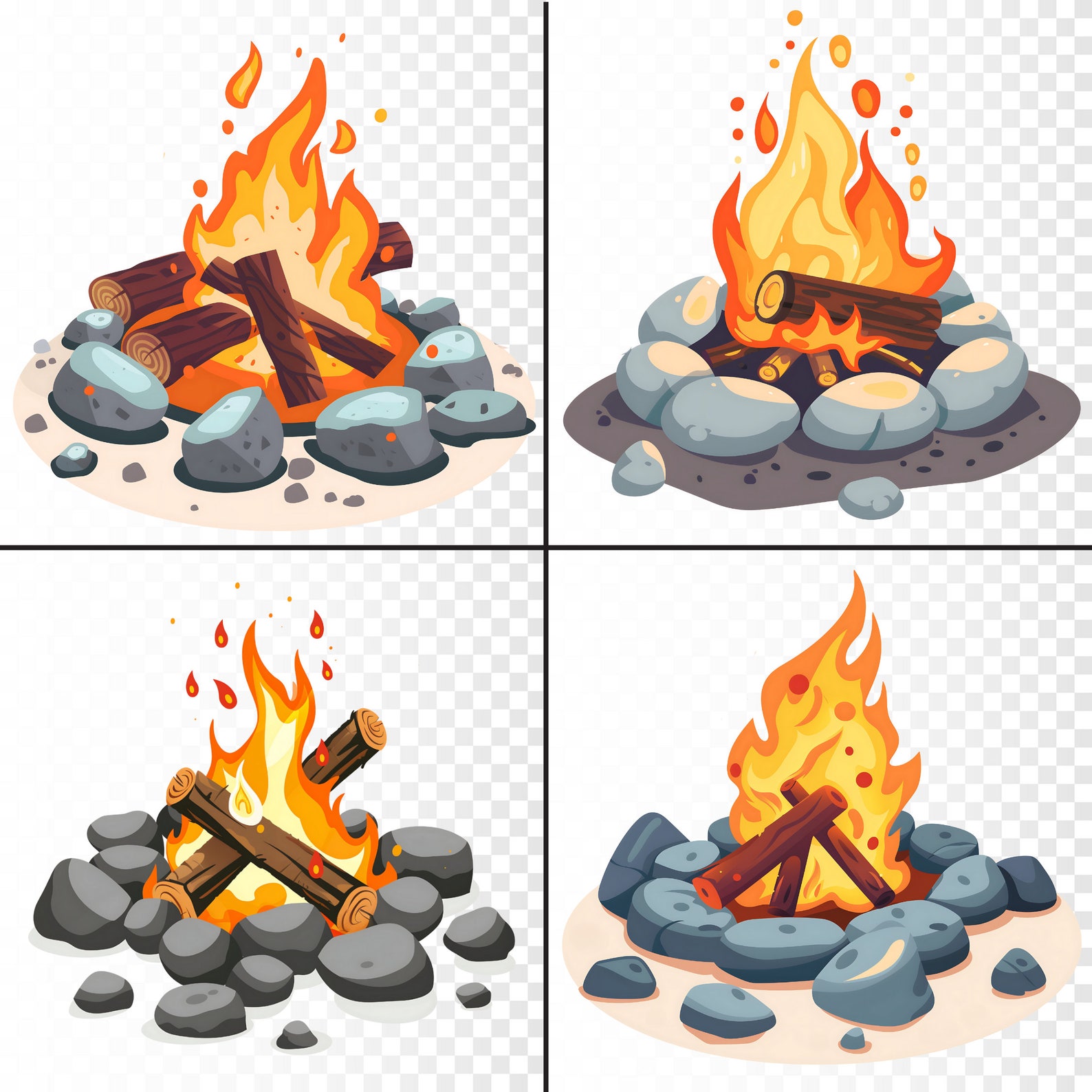 Campsite Fire Clipart! 16 Camping Fire Clip Art Images. Firepit PNG ...