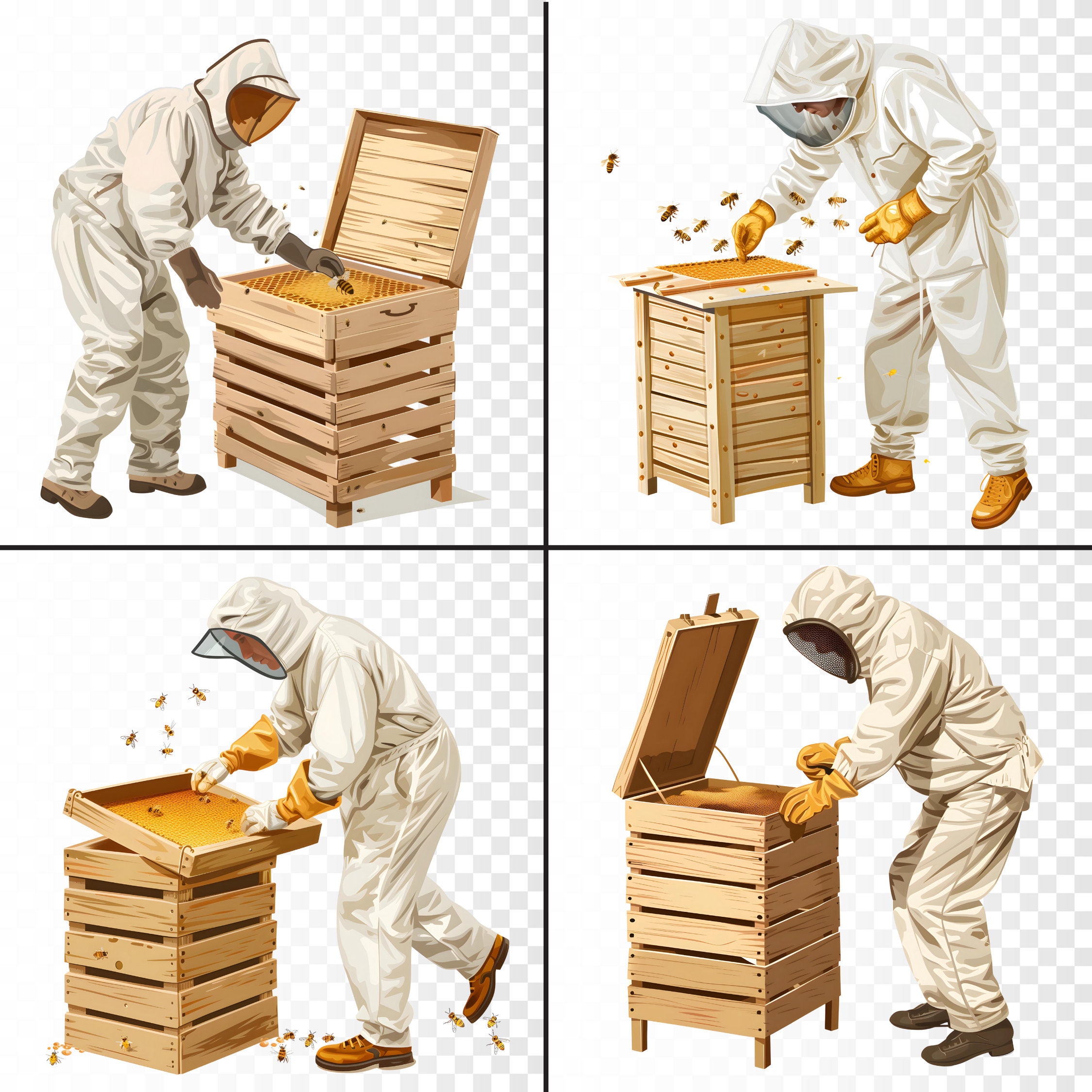 Beekeeper Clipart - 24 Images of Beekeeping Clip Art. Honey Bee Clip Art, Honeycomb Png, Honey ...