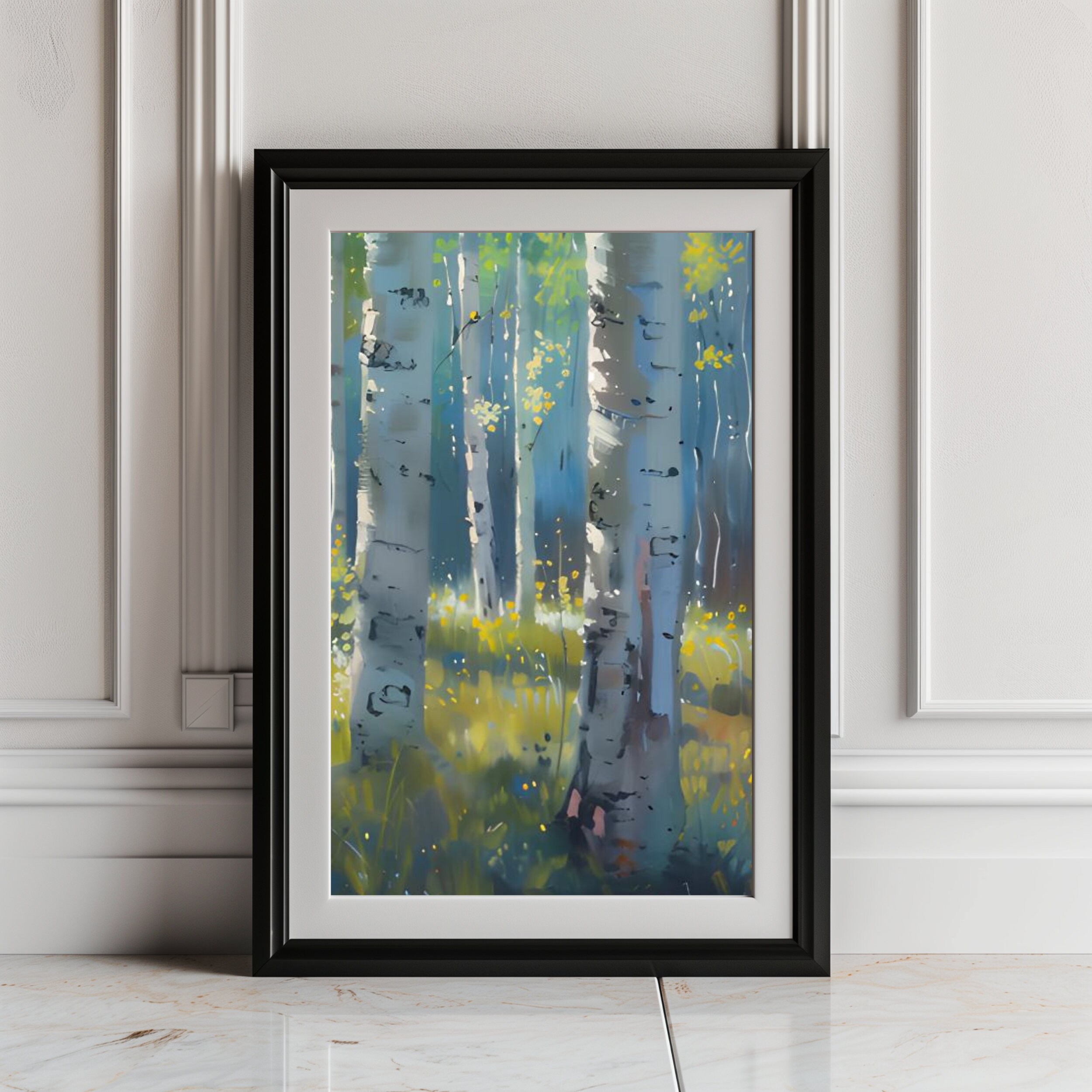 Aspen Trees, Three Piece Wall Art, Oil Pastels, Triptych, Landscape ...