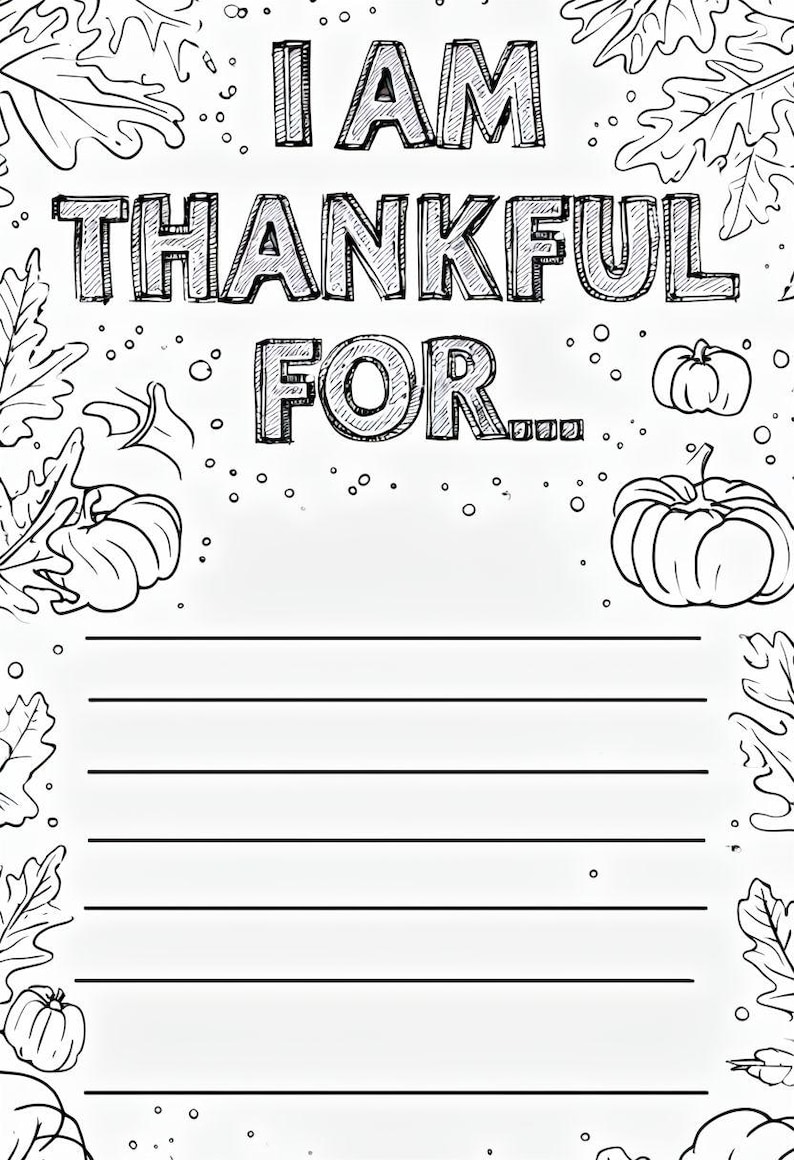 Thanksgiving Coloring Page - Etsy