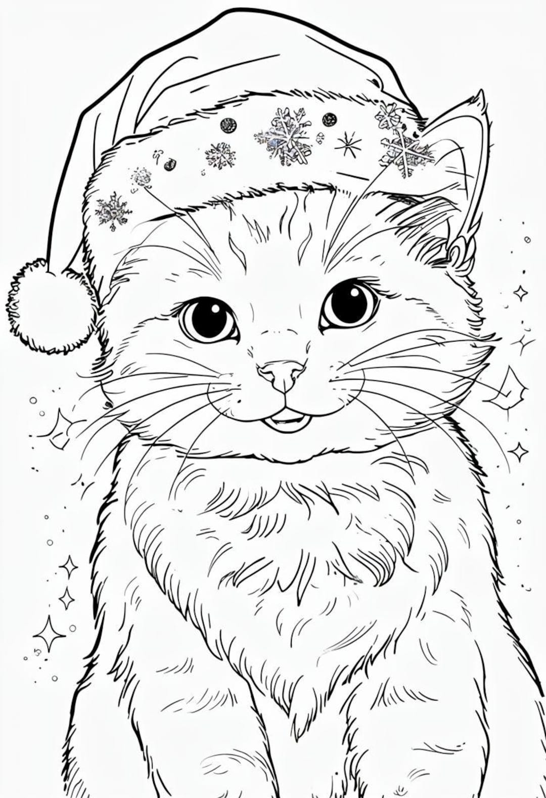 Kitty Coloring Page - Etsy