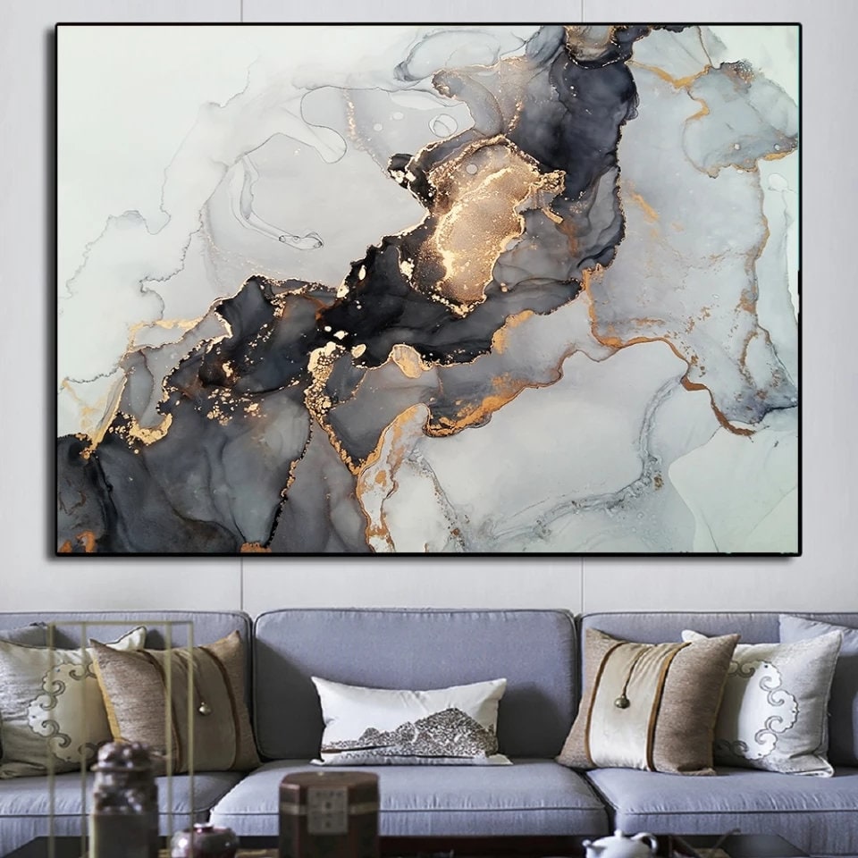 Marble canvas print Marble wall art framed canvas Abstract | Etsy