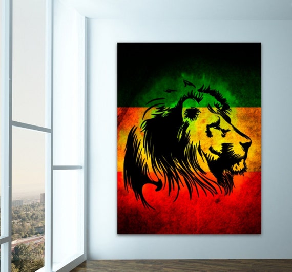 Rastafarian Lion Painting