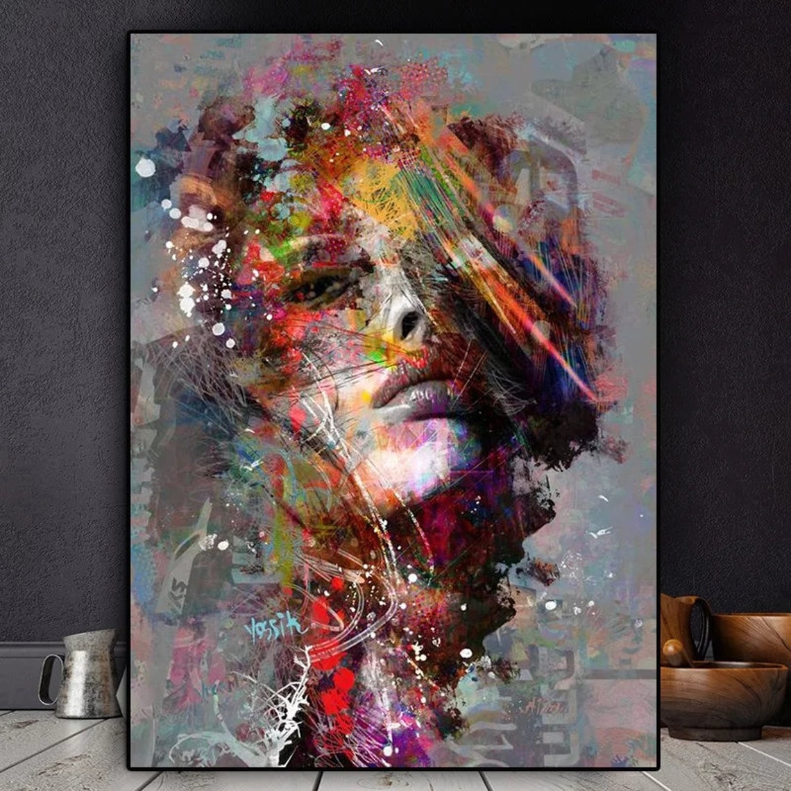 Canvas Abstract Framed Canvas Canvas Print Colour Splash - Etsy UK