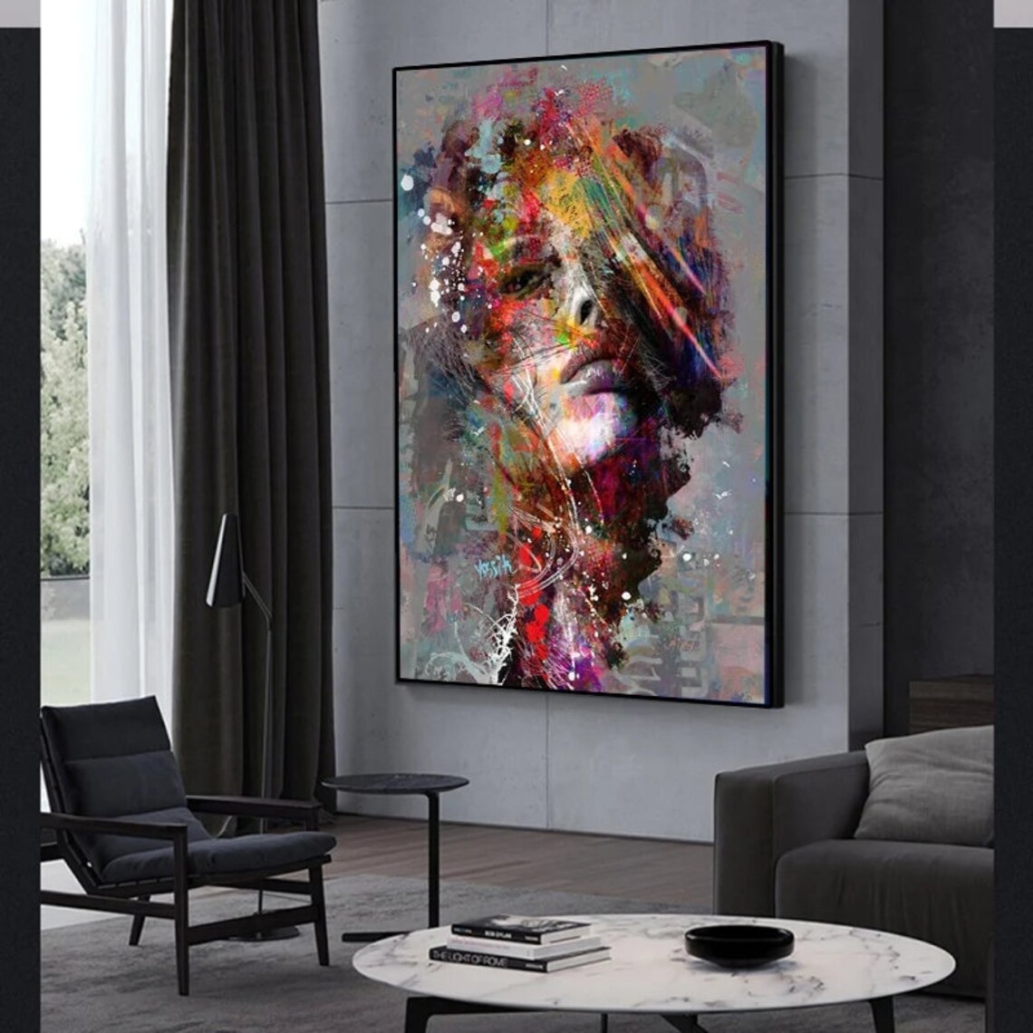 Canvas Abstract Framed Canvas Canvas Print Colour Splash - Etsy UK