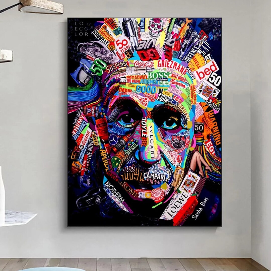 Buy Canvas Banksy, Colour Splash, Canvas Print, Albert Einstein, Wall ...