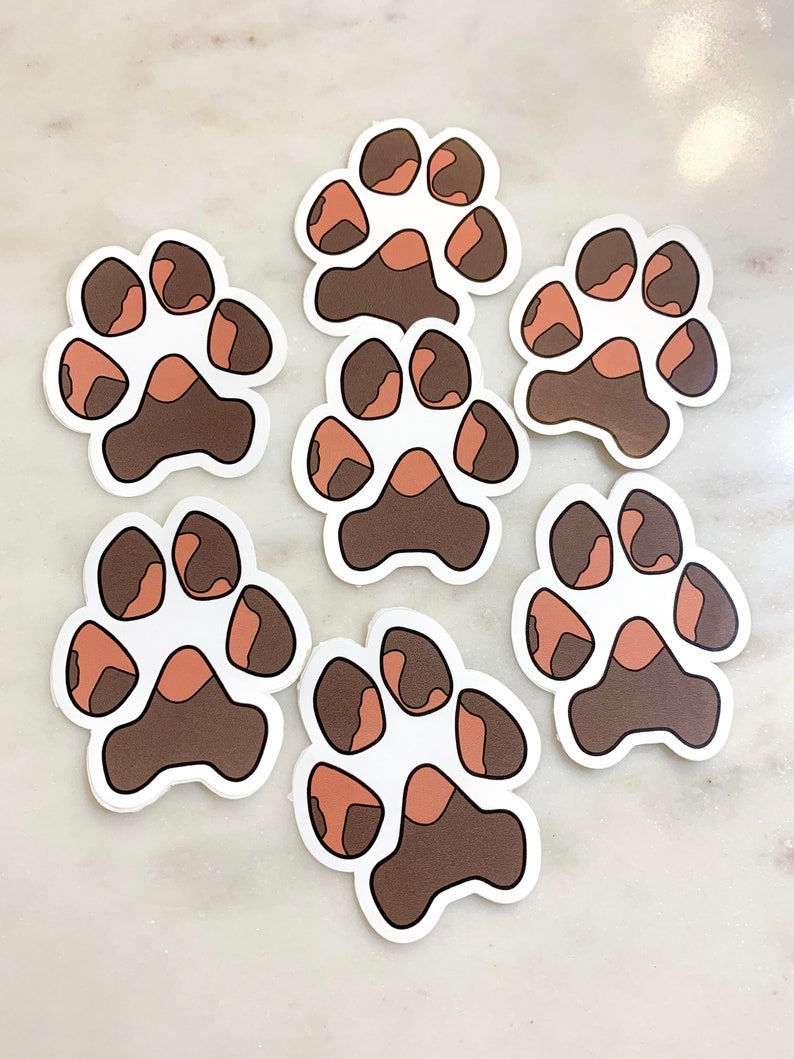 Paw Print Stickers Dog Paw Stickers Cat Paw Stickers Animal Stickers ...