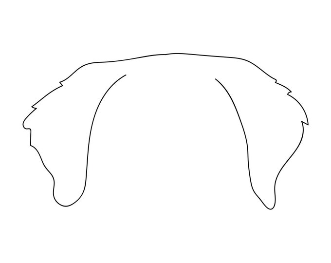 Dog Ear Outline Labrador Digital File Dog Ear Line Art Labrador Outline ...