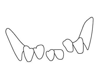Custom Dog Teeth Line Art | Pet Portrait Tattoo (digital File) - Etsy