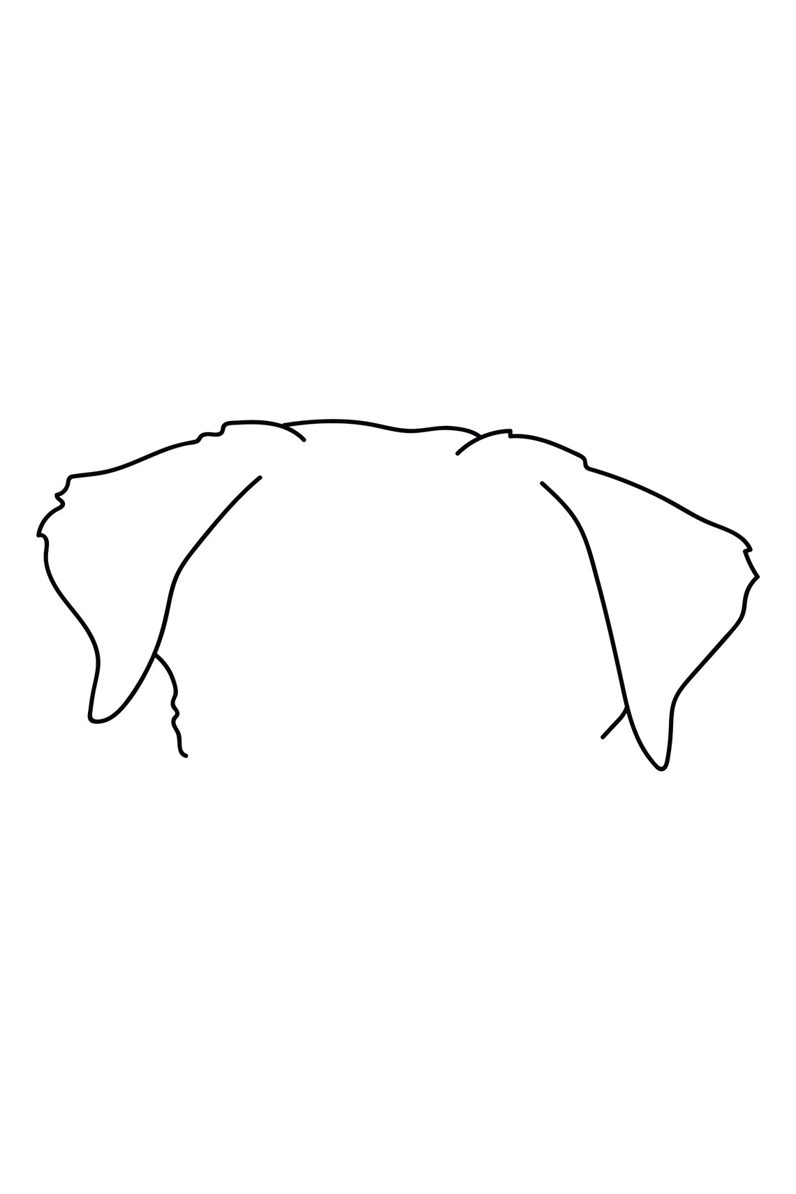 Custom Dog Ear Outline Digital File Dog Ear Line Art - Etsy