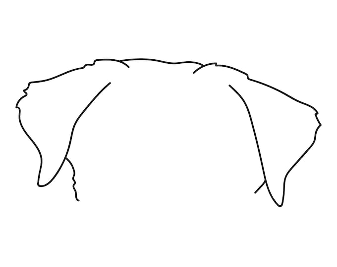 Custom Dog Ear Outline Digital File Dog Ear Line Art Custom Outline Dog ...