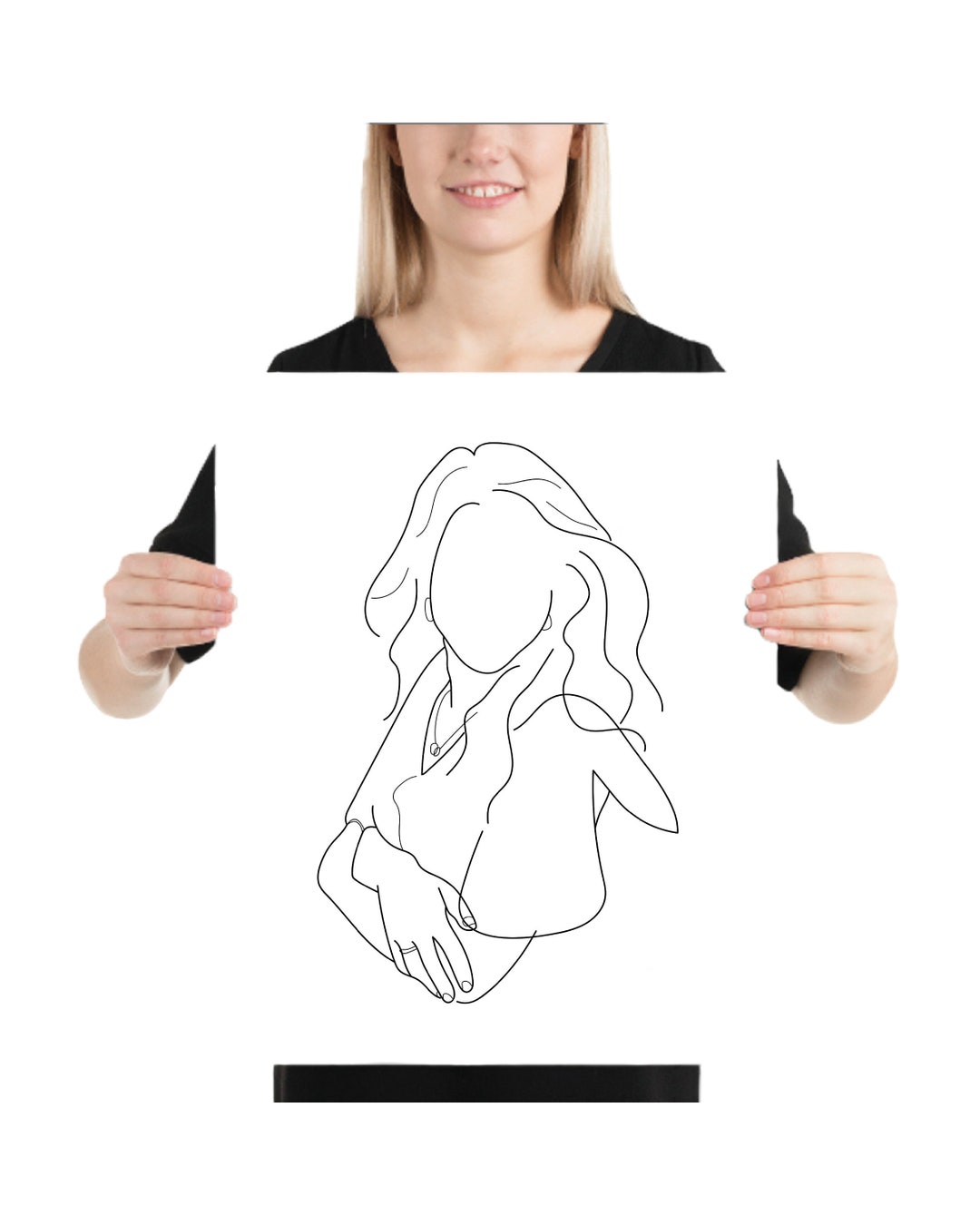 Lady Katy Line Art Print | Feminine Silhouette Gallery Wall (digital ...