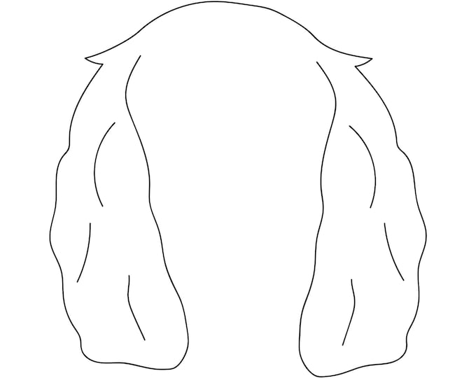 Dog Ear Outline English Cocker Spaniel Digital File Dog Ear Line Art ...