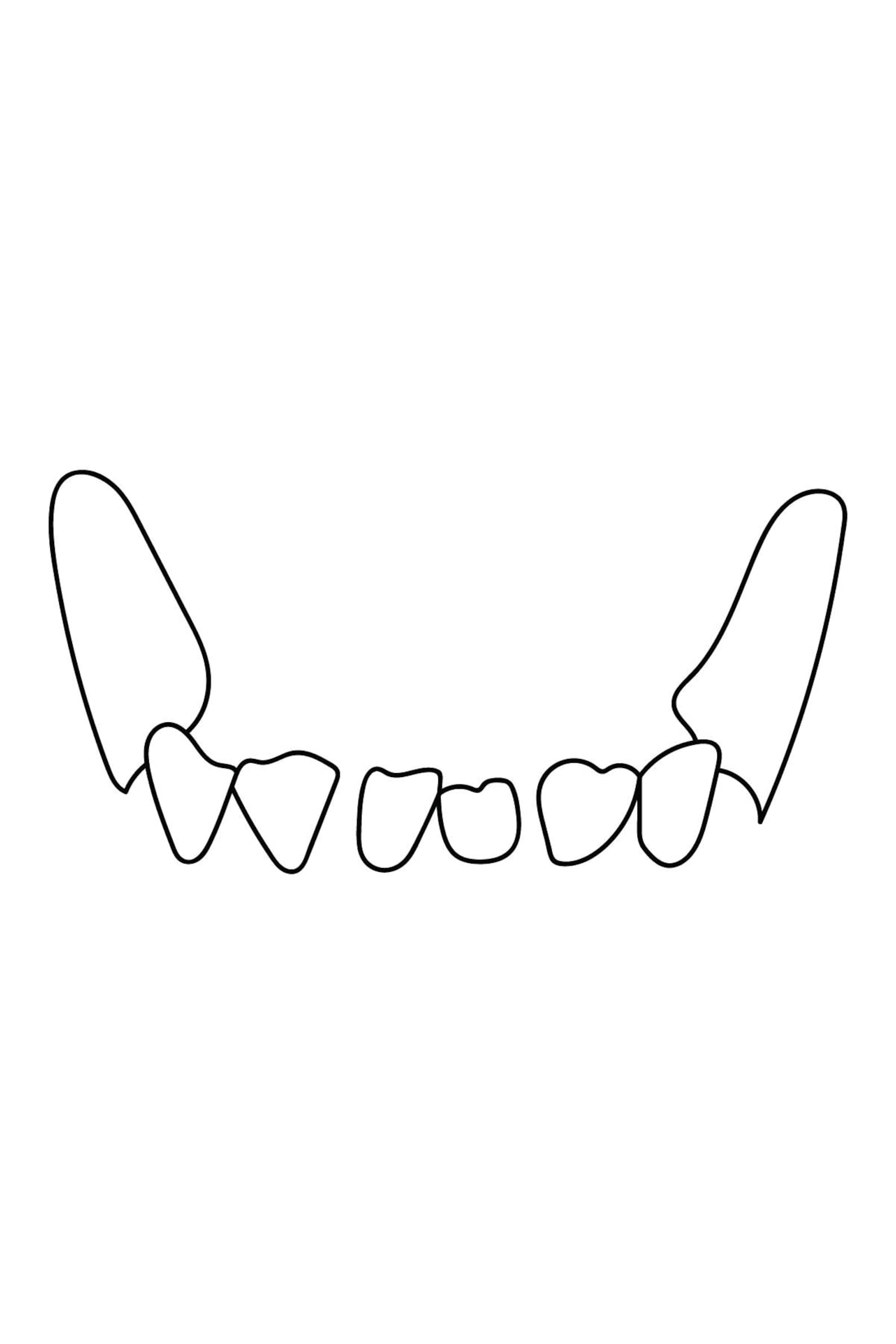 Custom Dog Teeth Outline | Digital File | Dog Teeth Line Art | Custom ...