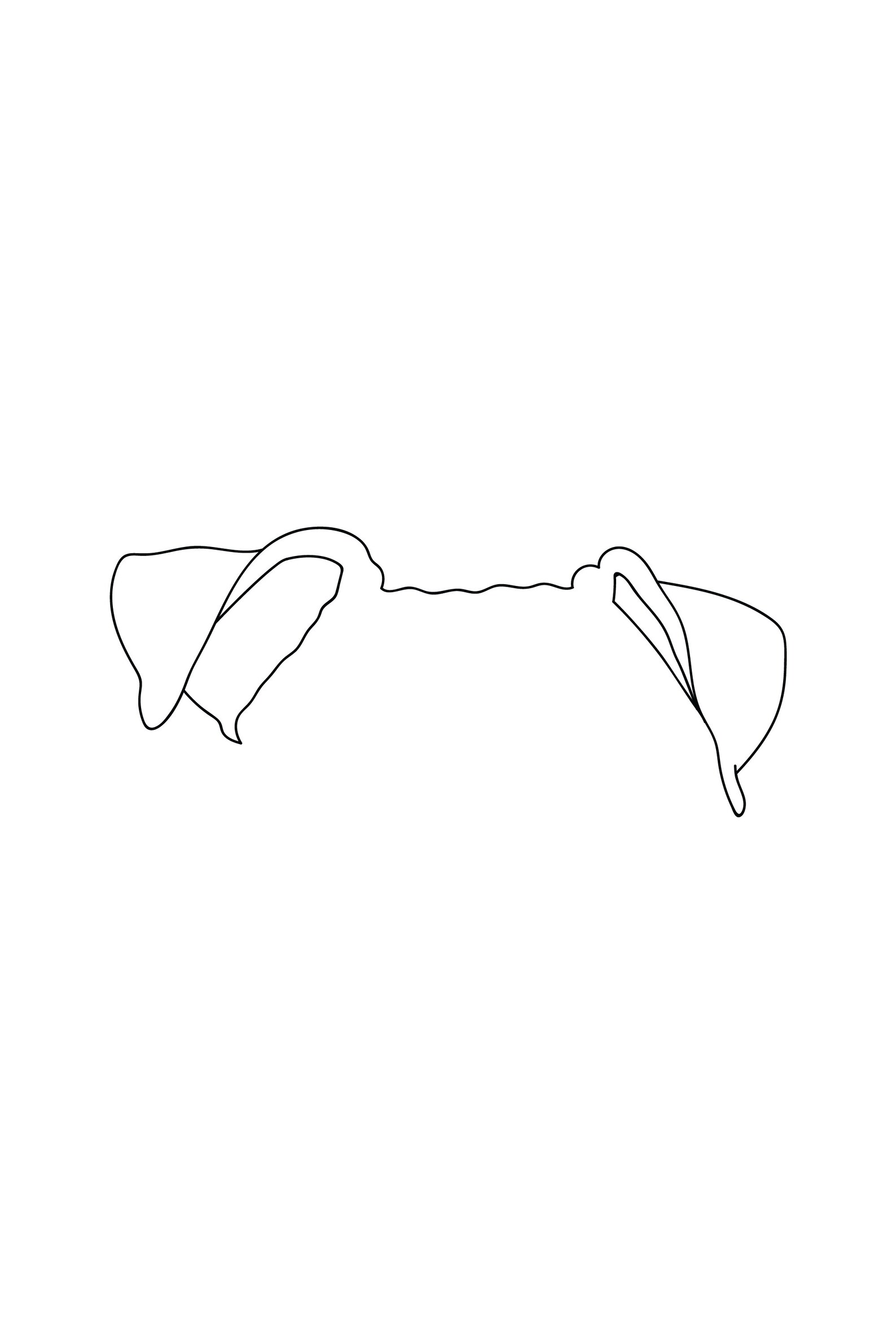 Custom Dog Ear Outline Digital File Dog Ear Line Art | Etsy India