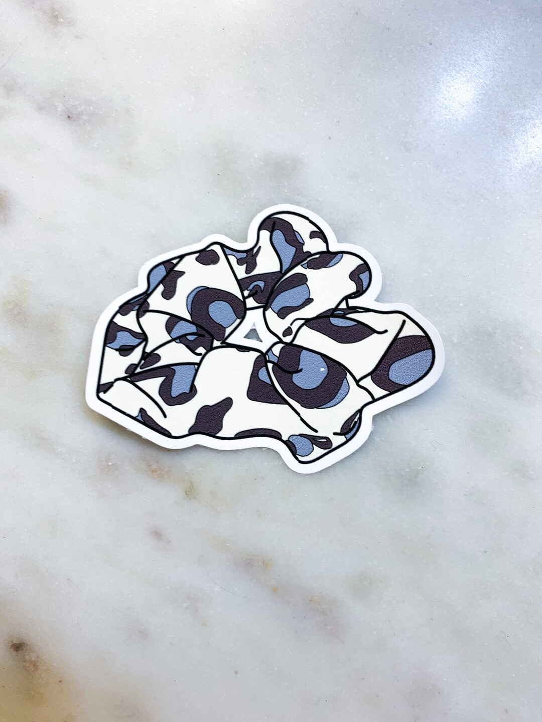 White Cheetah Scrunchie Sticker | Glossy Laptop Decal - Etsy